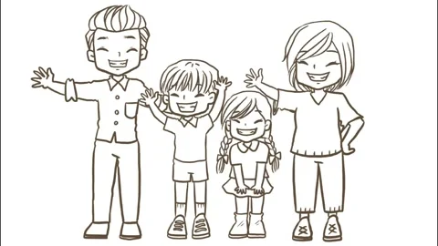 family video clip drawing cartoons dood... | Stock Video | Pond5