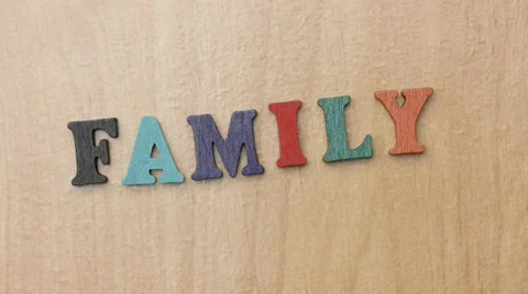 FAMILY - Word Appearing Letter by Letter | Stock Video | Pond5