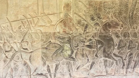 The famous bas-relief on the inside wall... | Stock Video | Pond5