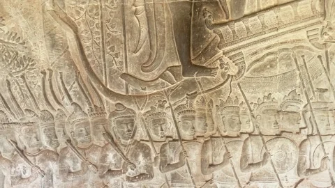 The famous bas-relief on the inside wall... | Stock Video | Pond5