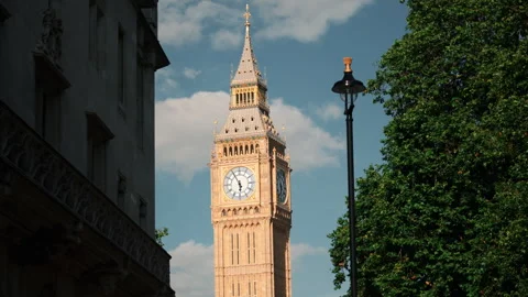 The famous Big Ben clock updated after r... | Stock Video | Pond5