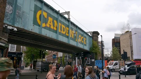 The famous Camden Lock Bridge sign at th... | Stock Video | Pond5