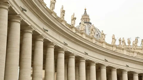 Famous colonnade of St. Peter's Basilica... | Stock Video | Pond5