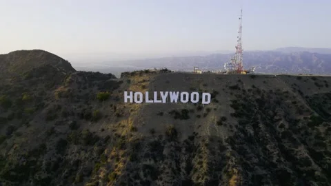 Famous Hollywood sign, colorful evening ... | Stock Video | Pond5