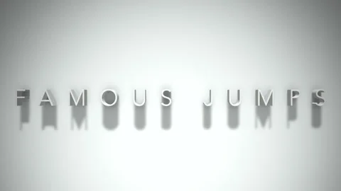 famous jumps 3D title animation white te... | Stock Video | Pond5
