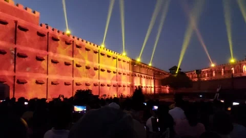 Famous light and sound show inside the C... | Stock Video | Pond5