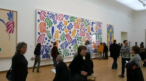 Famous Matisse cut-out work at museum | Stock Video | Pond5