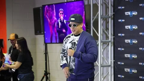 Famous rapper Daddy Yankee giving speech... | Stock Video | Pond5
