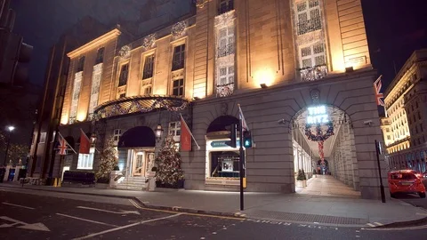 Famous Ritz Hotel in London by night | Stock Video | Pond5