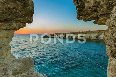 Photograph: Famous Sea Caves at sunset in Ayia Napa Cyprus Famous Sea ...
