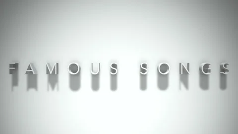 famous songs 3D title animation white te... | Stock Video | Pond5