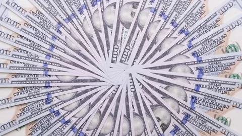 Fan of 100 usa dollars rotating. Cash mo... | Stock Video | Pond5