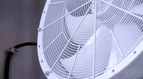 A fan rotates at power transformer at el... | Stock Video | Pond5