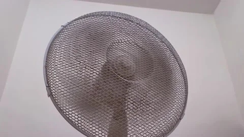 Fan spinning at home with white wall in ... | Stock Video | Pond5