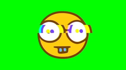 Fancy emoticon glitch effect on green ba... | Stock Video | Pond5