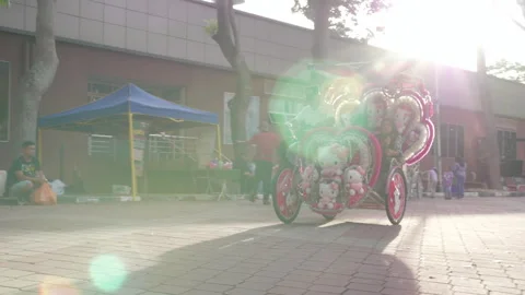 Fancy hello kitty cycle tuktuk touristy ... | Stock Video | Pond5