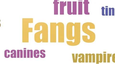 Fangs Word Cloud Animated Isolated | Stock Video | Pond5