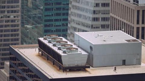 Fans of Air Conditioning System Spinning... | Stock Video | Pond5