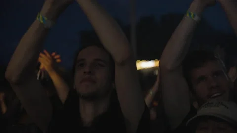 Fans Clapping Hands, Making Face And Roc... | Stock Video | Pond5