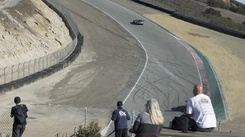 Fans watching GT Car Racing at Laguna Se... | Stock Video | Pond5
