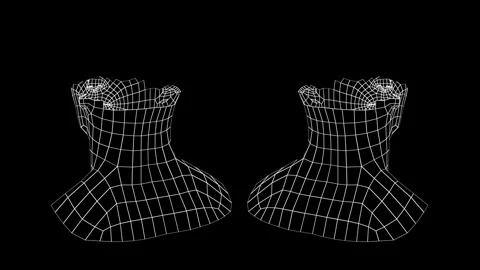 Fantastic 3D rotating head with moving c... | Stock Video | Pond5