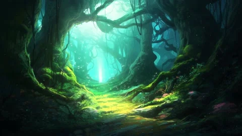 Fantasy and magical forest animation loo... | Stock Video | Pond5