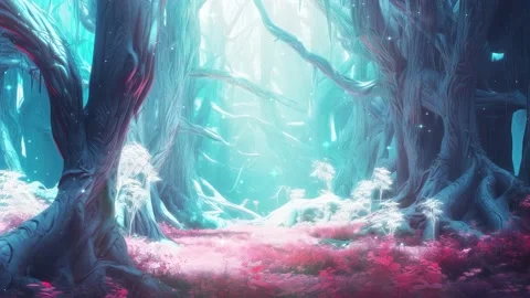 Fantasy and magical forest animation loo... | Stock Video | Pond5