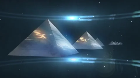 fantasy art light pyramid abstract backg... | Stock Video | Pond5