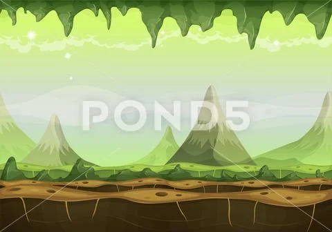 Fantasy Sci-fi Alien Landscape For Game Ui ~ Clip Art #72682751