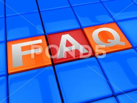 Faq Blocks Means Frequently Asked Questions 3d Illustration: Graphic ...