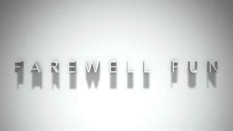 farewell fun 3D title animation white te... | Stock Video | Pond5