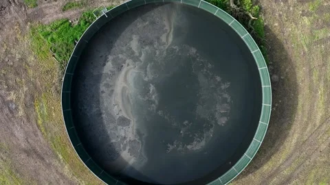Farm Slurry Tank for Fertiliser Aerial V... | Stock Video | Pond5