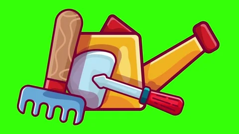 farm tool isolated animation on green sc... | Stock Video | Pond5