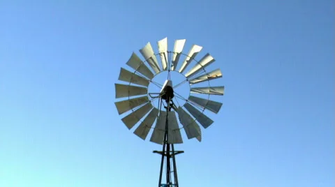 Farm Windmill Spinning & Moving in Stron... | Stock Video | Pond5