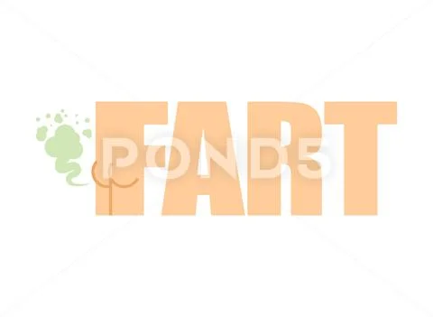 Fart lettering sign. Farting symbol vector illustration: Royalty Free ...
