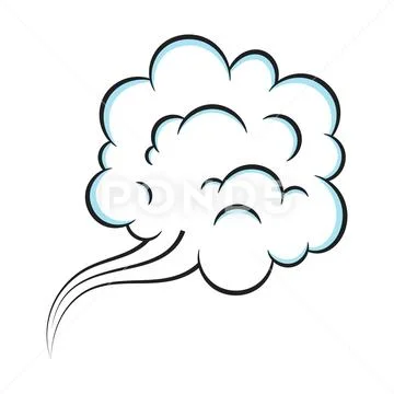 Fart smoke smelling cloud pop art comic book cartoon flat style design ...