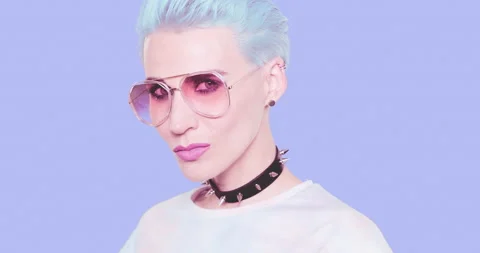 Fashion Aesthetic alternative Model with... | Stock Video | Pond5