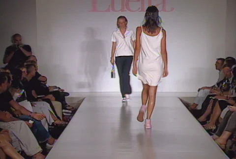 Fashion models walking on runway for Lue... | Stock Video | Pond5