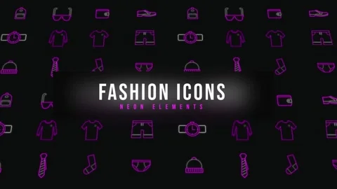 After Effects Template: Fashion Neon Icons #232489642