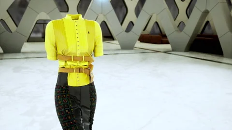 Fashion show in 3D: invisible model in p... | Stock Video | Pond5