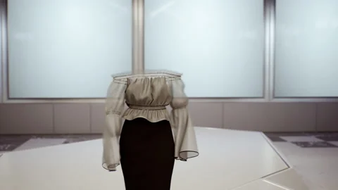 Fashion show in 3D invisible model in pa... | Stock Video | Pond5