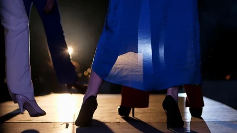 fashion show, feet of models in stylish ... | Stock Video | Pond5
