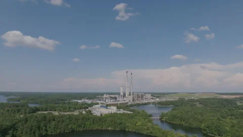 Fast aerial flyover of Hyco Lake with a ... | Stock Video | Pond5