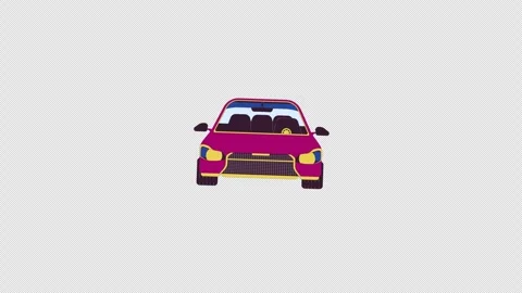 Fast car driving front view line 2D obje... | Stock Video | Pond5