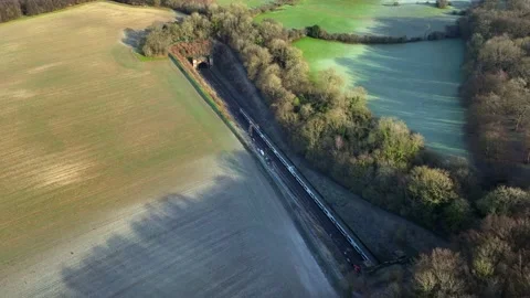 Fast Commuter Train Bound for London Pas... | Stock Video | Pond5