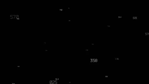Fast count of white numbers in space on ... | Stock Video | Pond5