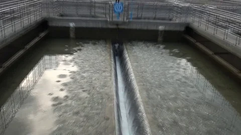 Fast filter backwash operation in a wate... | Stock Video | Pond5