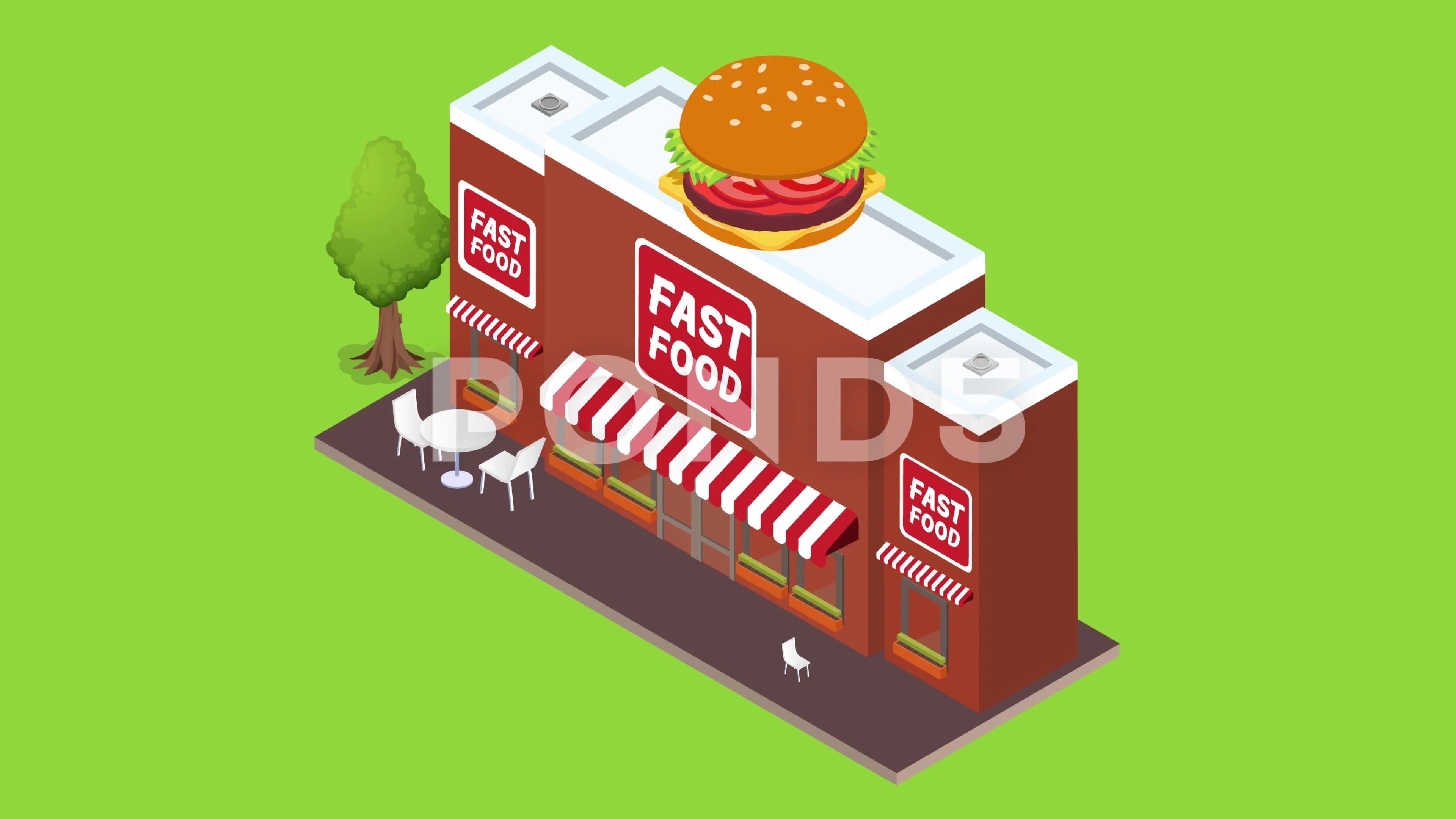 Cartoon Restaurant Building