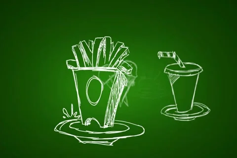 Fast Food - Hand Drawn - Zoom in - Anima... | Stock Video | Pond5