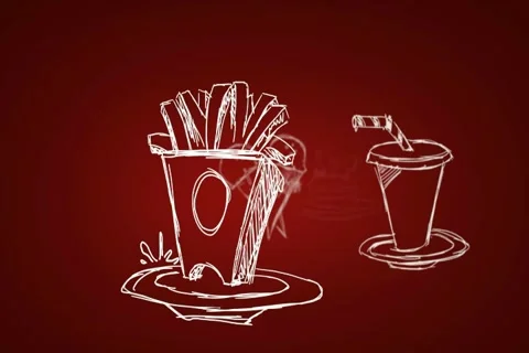 Fast Food - Hand Drawn - Zoom in - Anima... | Stock Video | Pond5
